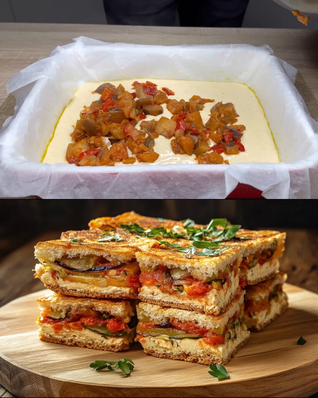 Layered Vegetable & Kefir Flatbread Bake
