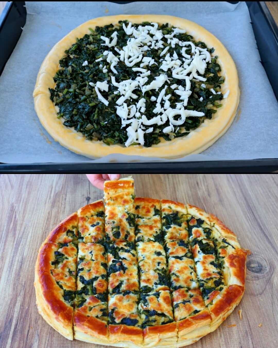 Crispy Layered Spinach & Butter Dough Bake