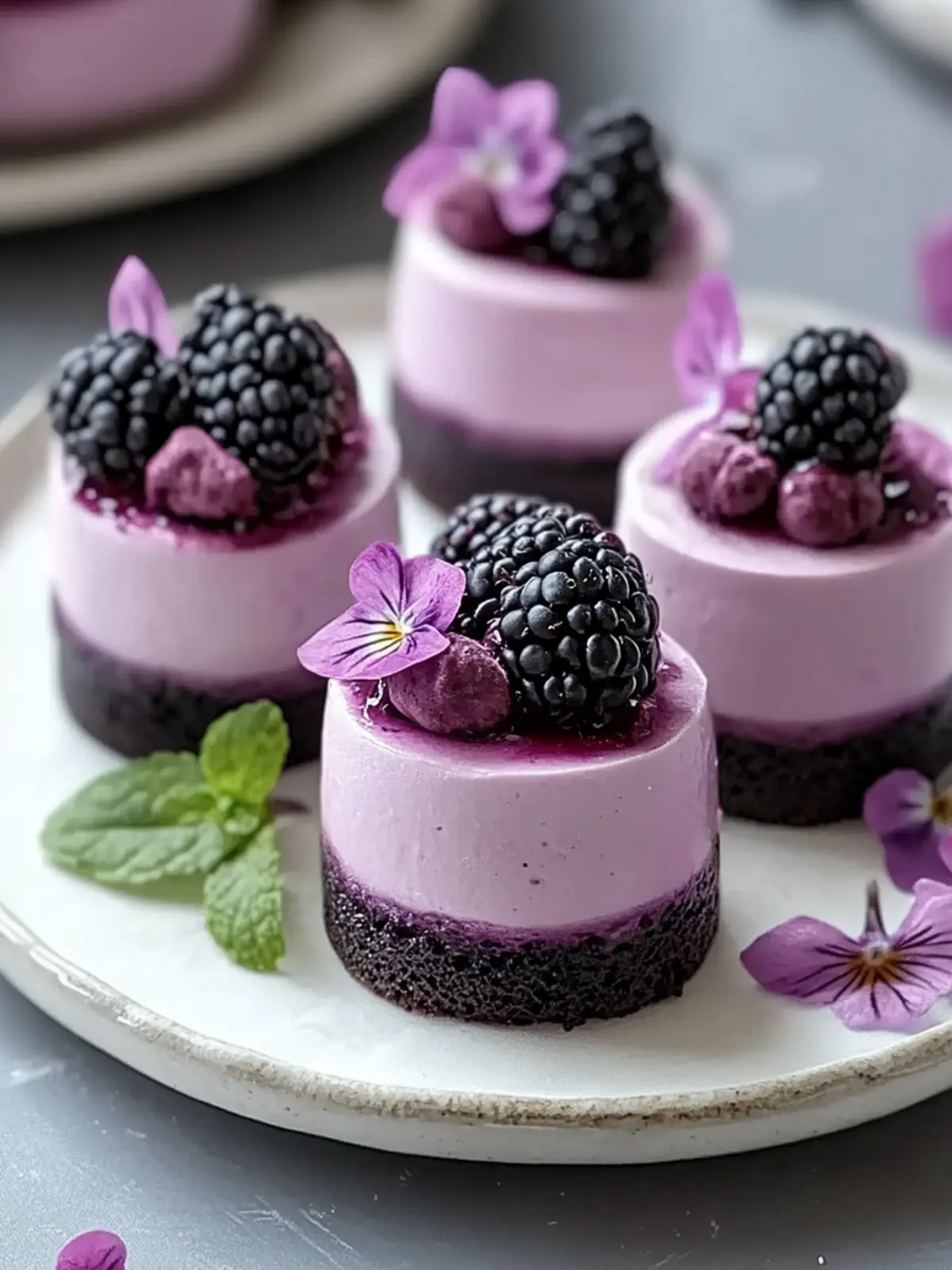 Mini Blackberry Mousse Cakes: Irresistible No-Bake Delights