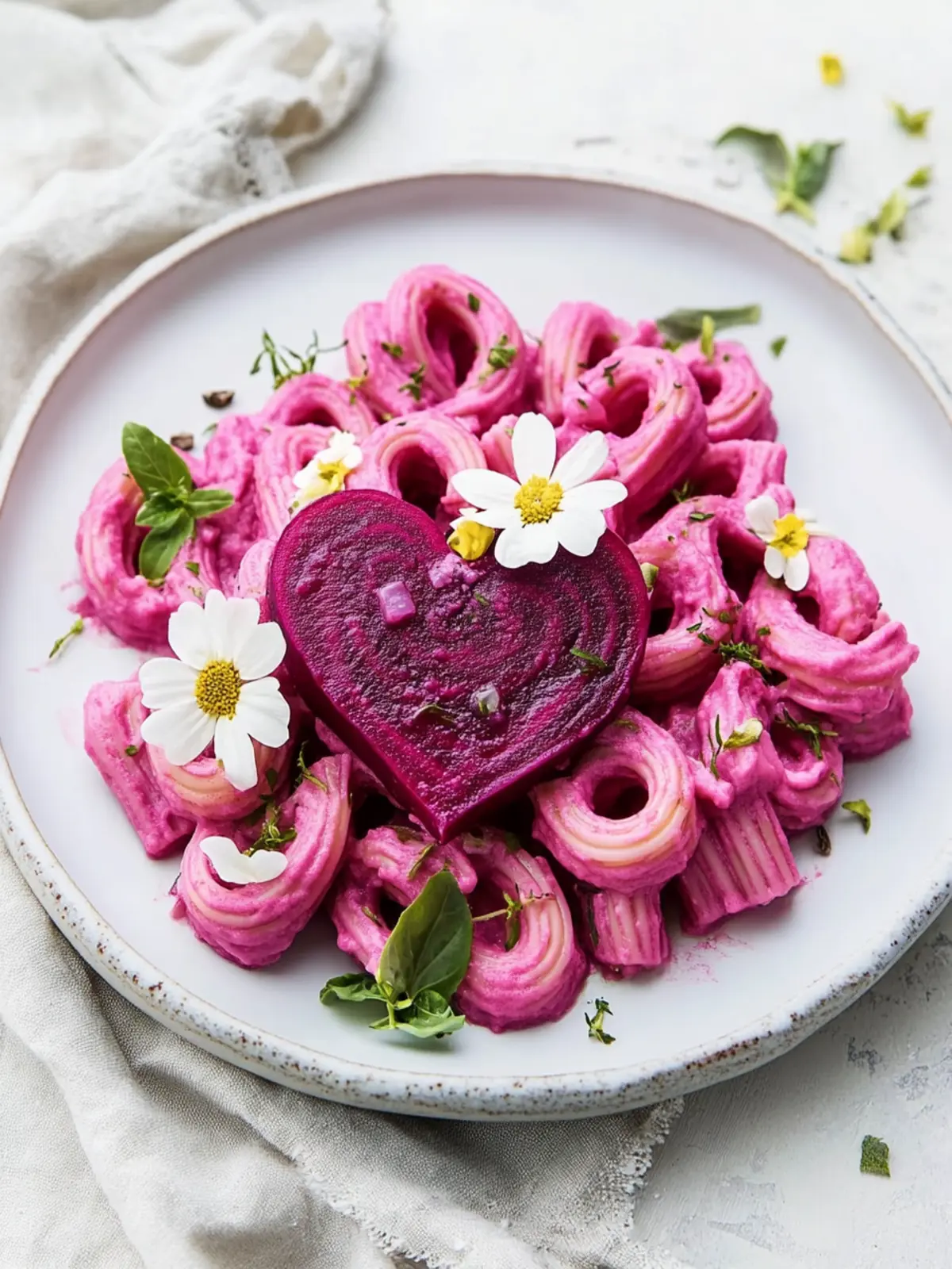 Irresistible Heart-Shaped Pasta in Pink Beetroot Sauce