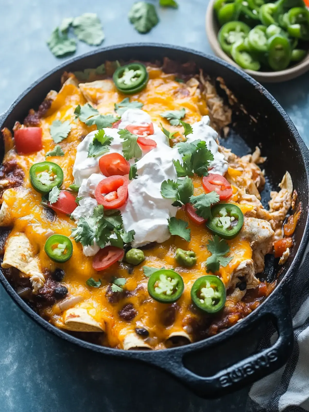 Easy Sour Cream Chicken Enchilada Skillet: Delicious One-Pan Meal